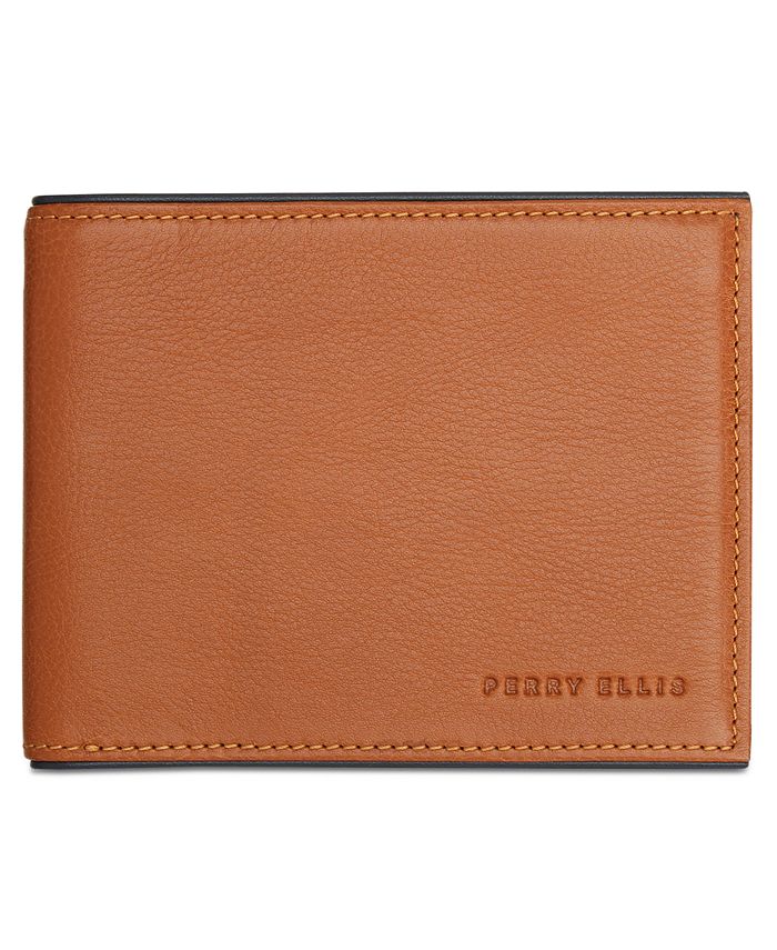 Perry Ellis Men's Portfolio Bifold Leather Wallet - Macy's