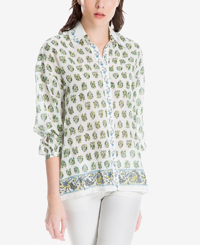 Max Studio London Cotton Printed Shirt, Created for Macy's - Macy's