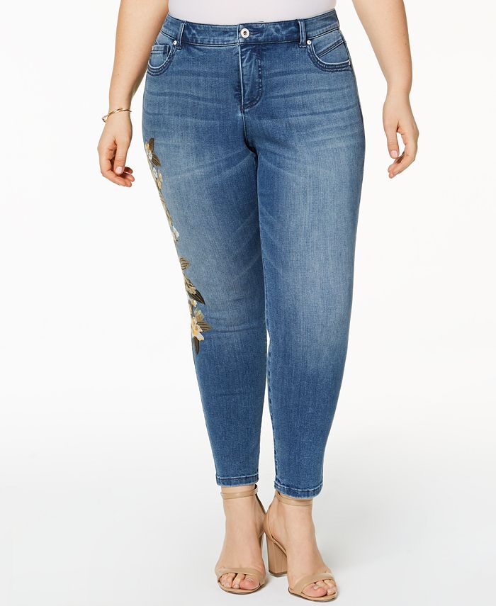 INC International Concepts I.N.C. Plus Size Embroidered Skinny Jeans ...