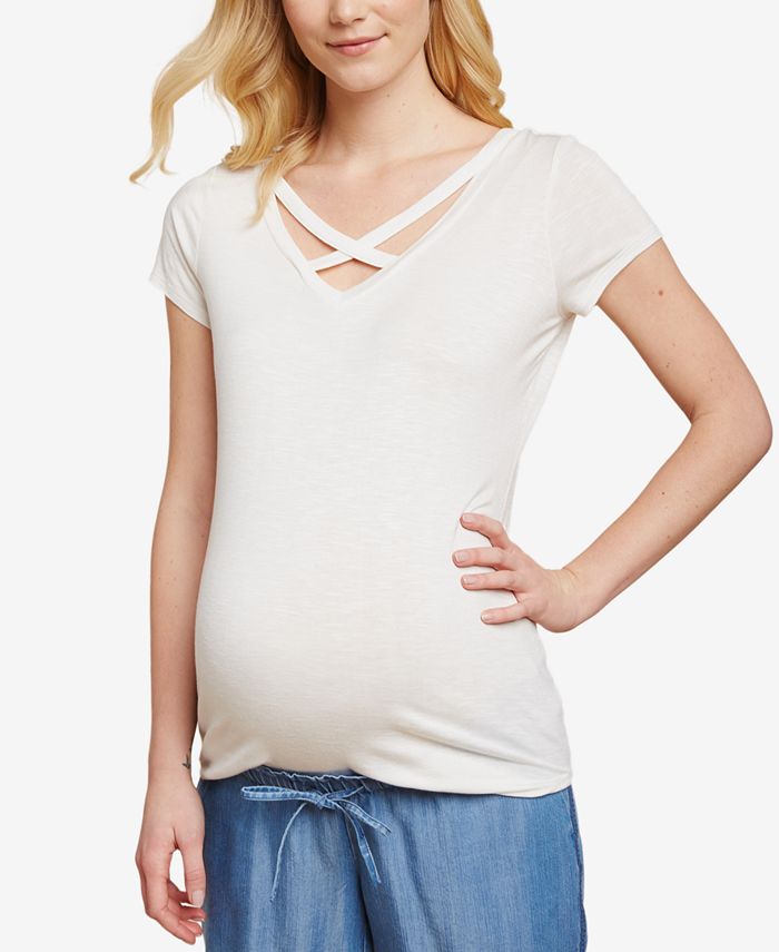 Jessica Simpson Maternity Chambray Shorts - Macy's