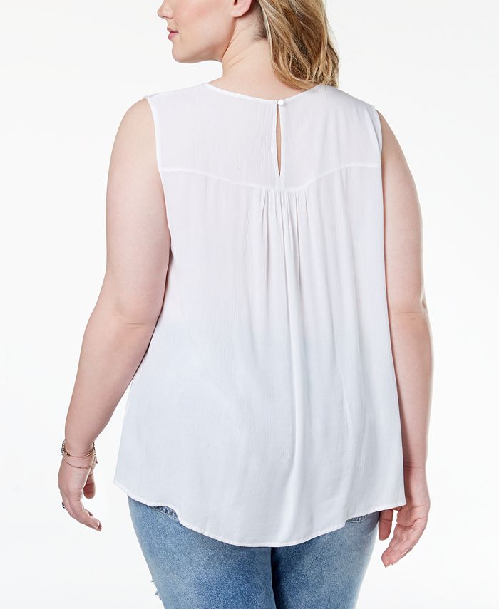 Planet Gold Trendy Plus Size Embroidered Keyhole Top - Macy's