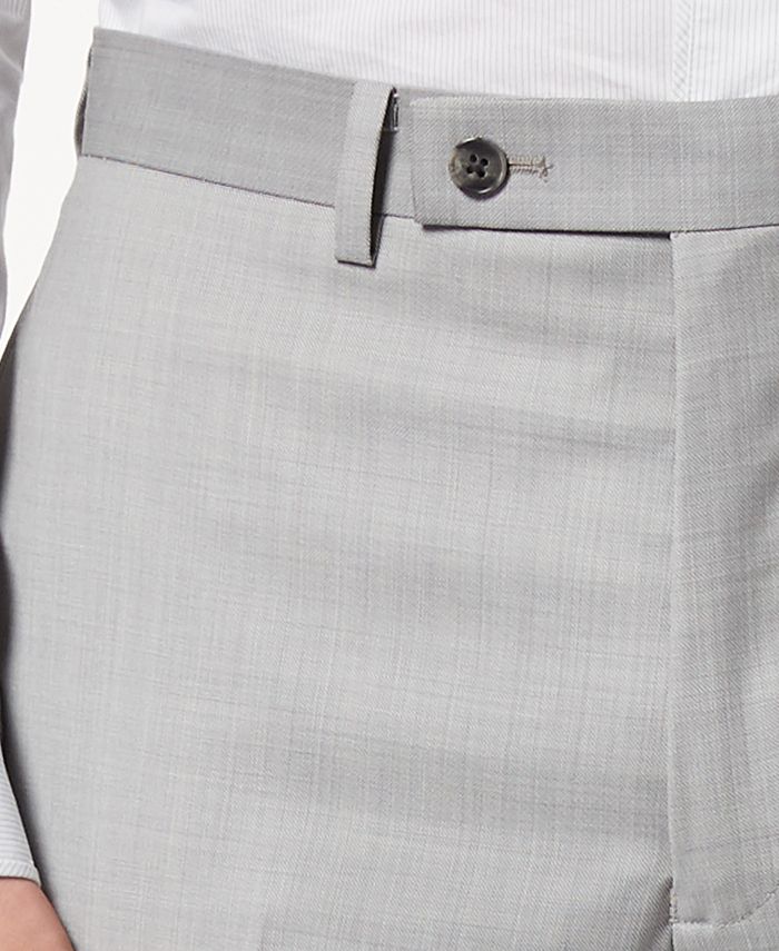 Calvin Klein CLOSEOUT! Men's Slim-Fit Light Gray Sharkskin Suit - Macy's