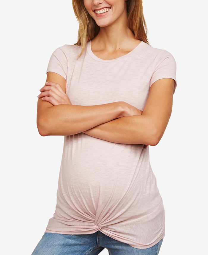 Motherhood Maternity Twist-Front T-Shirt - Macy's