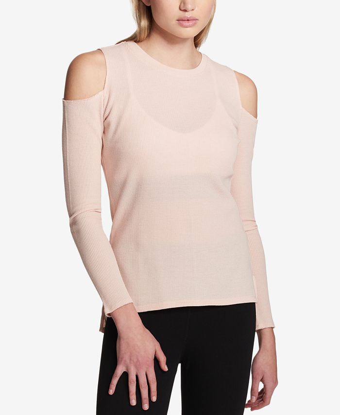 DKNY Sport High-Low Cold-Shoulder Top & Reviews - Tops - Women - Macy's