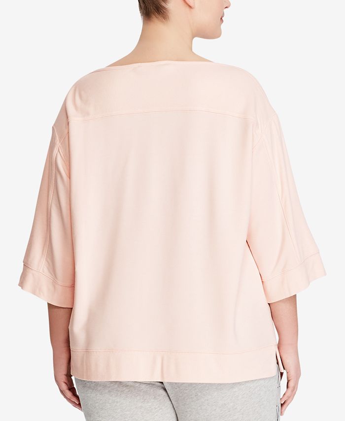 Lauren Ralph Lauren Plus Size Dropped-Shoulder Top - Macy's