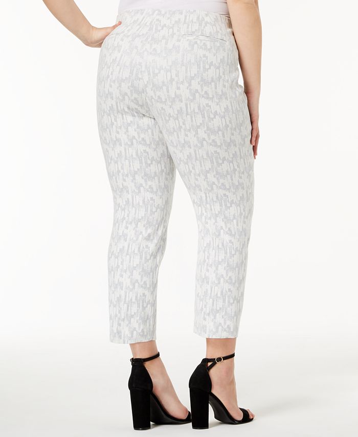 Alfani Plus Size Jacquard Ankle Pants - Macy's