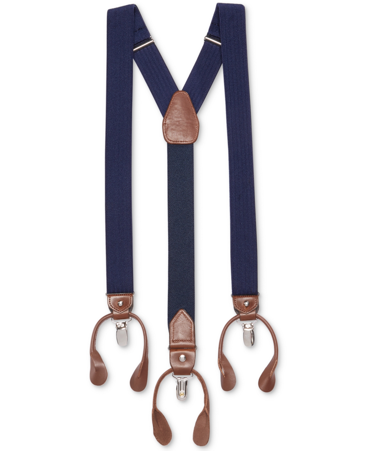Click here for Mens Herringbone Convertible Suspenders - Navy prices