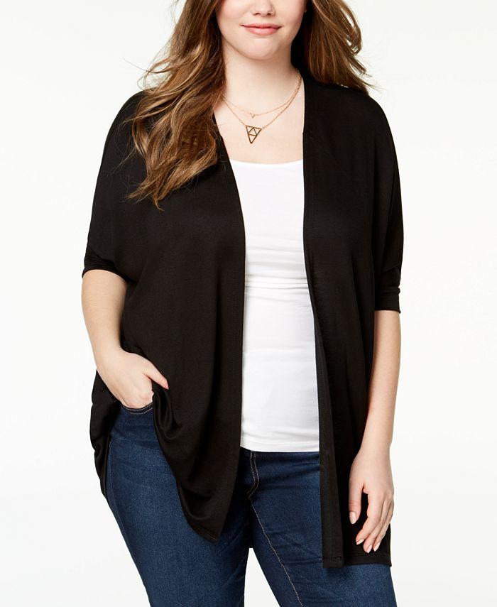 Celebrity Pink Trendy Plus Size Open-Front Cardigan - Macy's