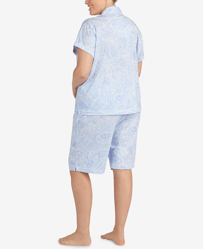 Lauren Ralph Lauren Classic Knits Plus Size Bermuda Cotton Pajama Set ...