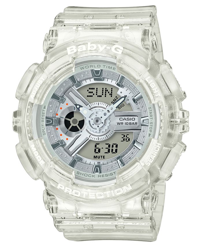 Baby-G Women's Analog-Digital Clear Resin Strap Watch 43.2mm - Macy's