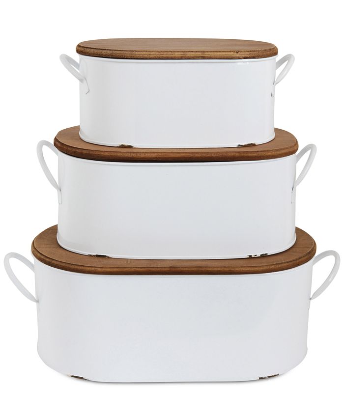 3R Studio Decorative Metal Boxes, Set of 3 - Macy's