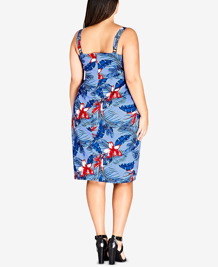 CITY CHIC Trendy Plus Size Hawaiian Love Printed Dress - Macy's