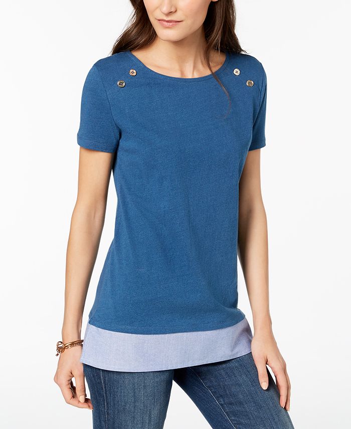 Tommy Hilfiger Cotton Layered-Look T-Shirt, Created for Macy's - Macy's