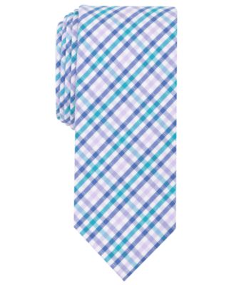 Bar III Men's Multi-Dobby Gingham Skinny Tie, Created for Macy's - Macy's
