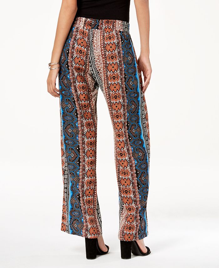 Be Bop Juniors' Boho Tapestry Wide-Leg Pants - Macy's