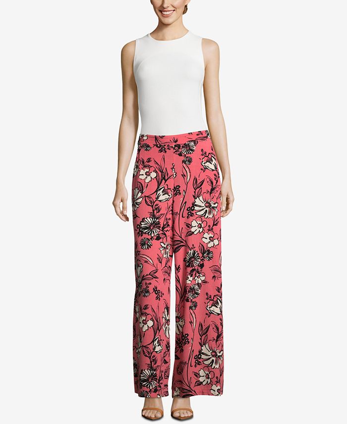 ECI Floral-Print Palazzo Pants - Macy's