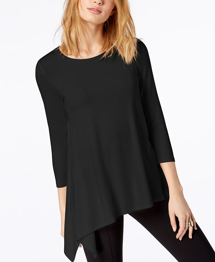 Alfani Asymmetrical-Hem Top, Created for Macy's - Macy's