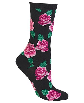 Hot Sox Women's Rose Print Fashion Crew Socks - Macy's