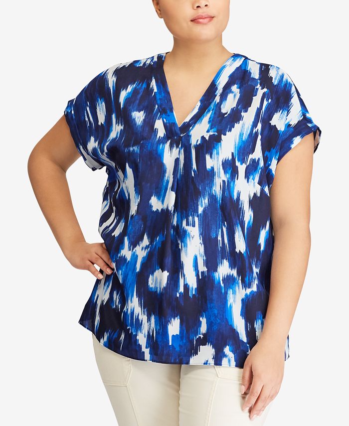 Lauren Ralph Lauren Plus Size Printed Top - Macy's
