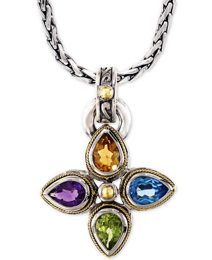 EFFY Collection EFFY® Multi-Gemstone Pendant Necklace (6-3/8 ct. t.w ...