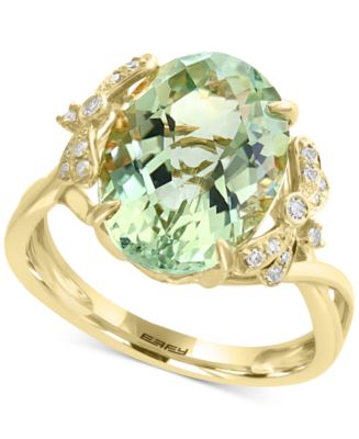 EFFY® Prasiolite (5-9/10 ct. t.w.) & Diamond (1/10 ct. t.w.) Ring in ...
