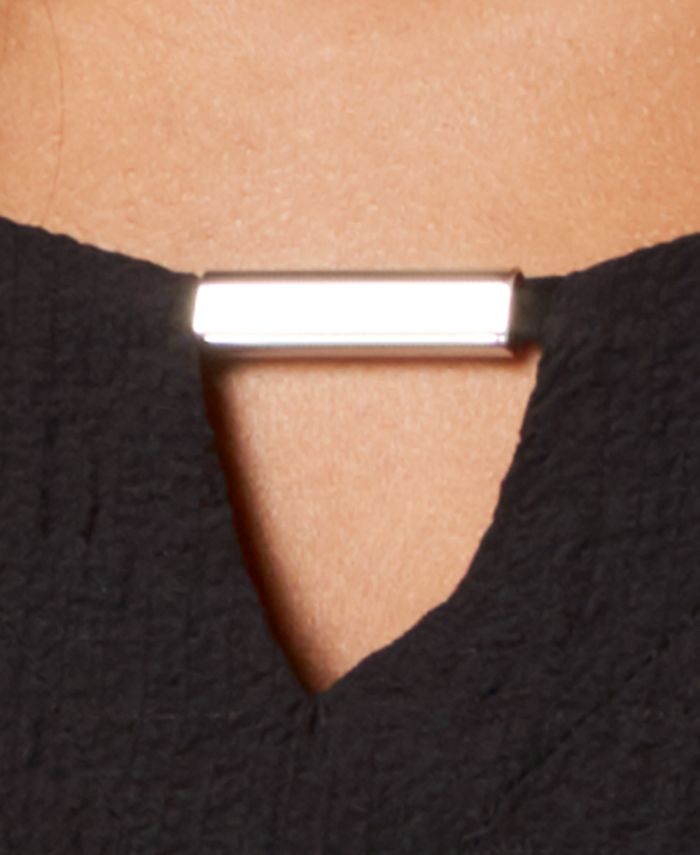 JM Collection Asymmetrical Crochet-Trim Keyhole Top, Created for Macy's ...