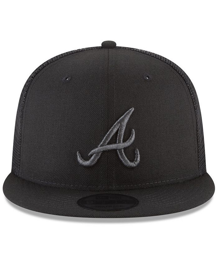 New Era Atlanta Braves Blackout Mesh 9FIFTY Snapback Cap - Macy's