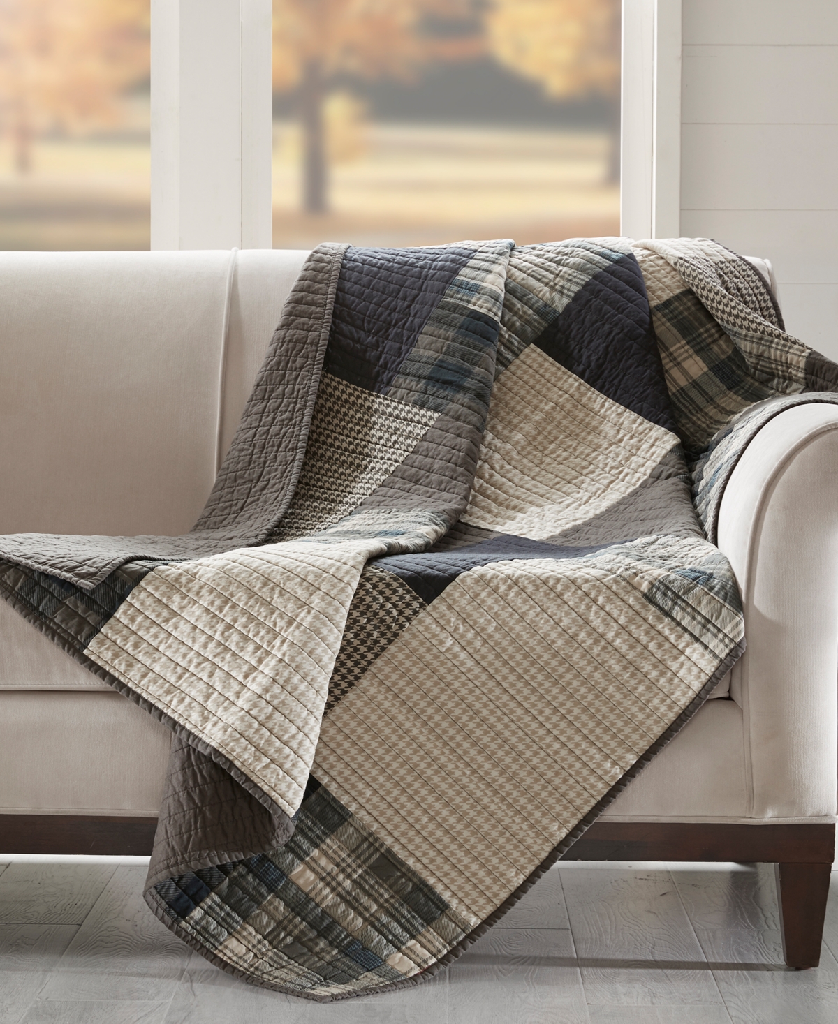 Click here for Woolrich Patchwork Quilted Throw  50 x 70 - Tan prices