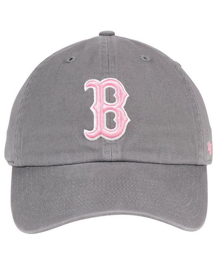 '47 Brand Boston Red Sox Dark Gray Pink CLEAN UP Cap - Macy's