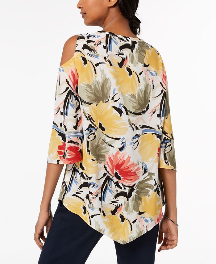 JM Collection Cold-Shoulder Keyhole Top, Created for Macy's - Macy's