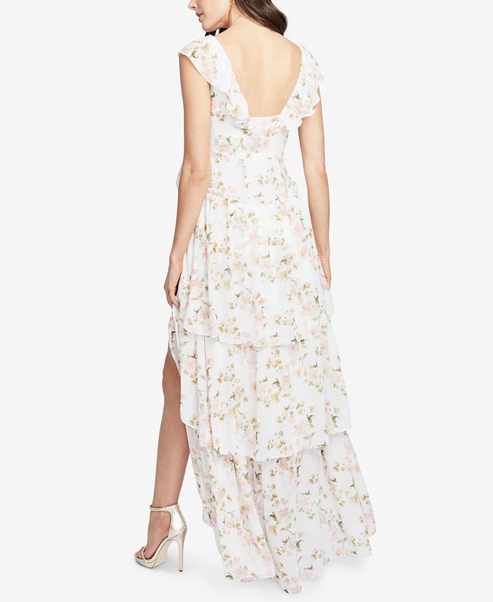 RACHEL Rachel Roy Floral-Print Ruffled High-Low Maxi Dress - Macy's