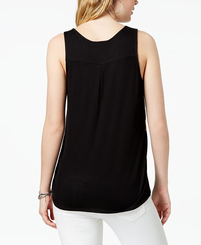 BCX Juniors' Printed Zip-Front Tank Top - Macy's