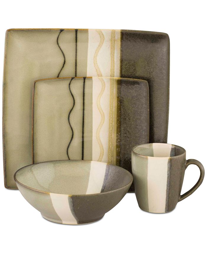Sango Zanzibar Black 16-Pc. Dinnerware Set - Macy's