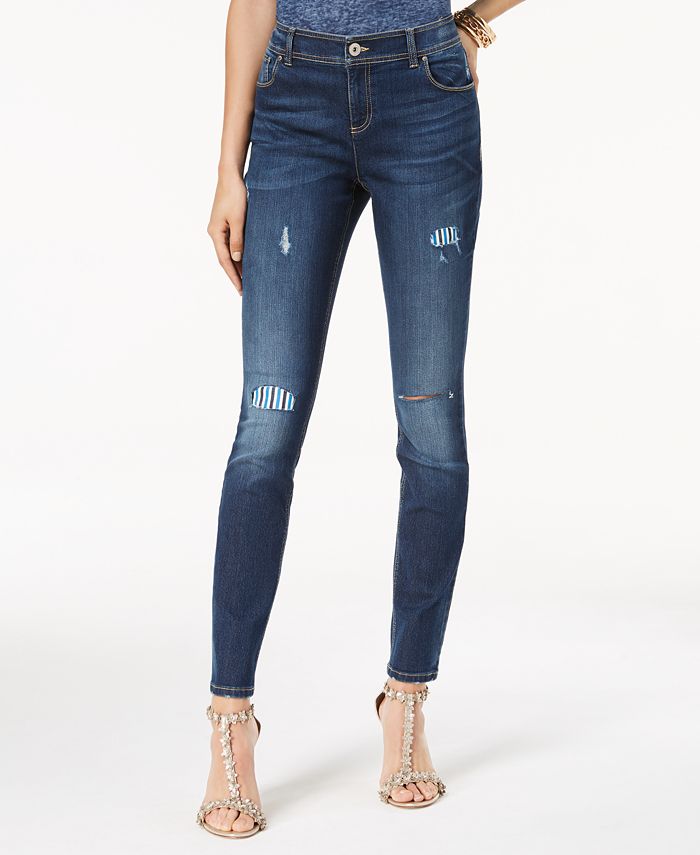 INC International Concepts I.N.C. Ripped Skinny Jeans, Created for Macy ...