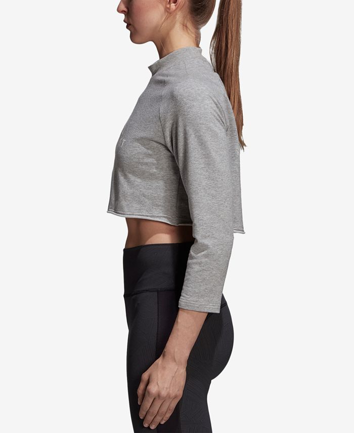 adidas Wanderlust Graphic Long-Sleeve Cropped T-Shirt - Macy's