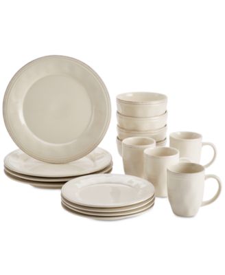 Rachael Ray Cucina Ricotta White 16-Pc. Dinnerware Set, Service for 4 ...
