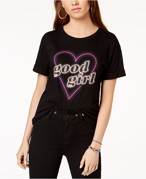 GUESS Good-Girl Graphic T-Shirt & Reviews - Tops - Juniors - Macy's