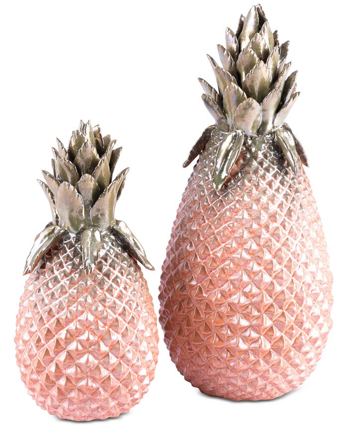 Zuo Metallic Large Pineapple Green & Pink - Macy's