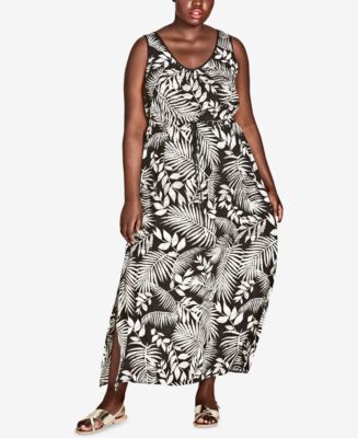 City Chic Trendy Plus Size Printed Maxi Dress - Macy's