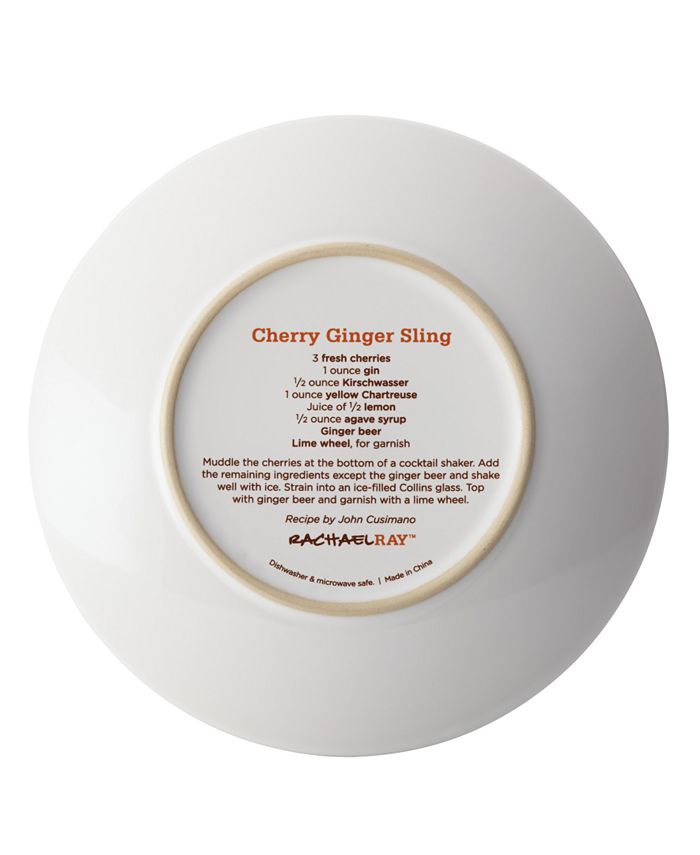 Rachael Ray Cocktails 4-Pc. Stoneware Party Plate Set - Macy's