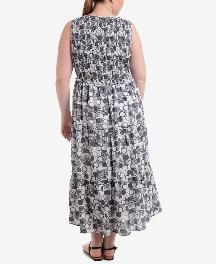 NY Collection Plus Size Printed Tiered Maxi Dress - Macy's