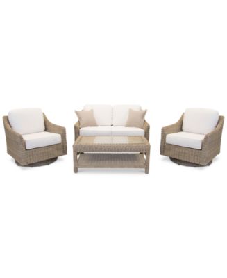 Willough Outdoor 4-Pc. Set (1 Loveseat, 2 Swivel Gliders & 1 Coffee ...