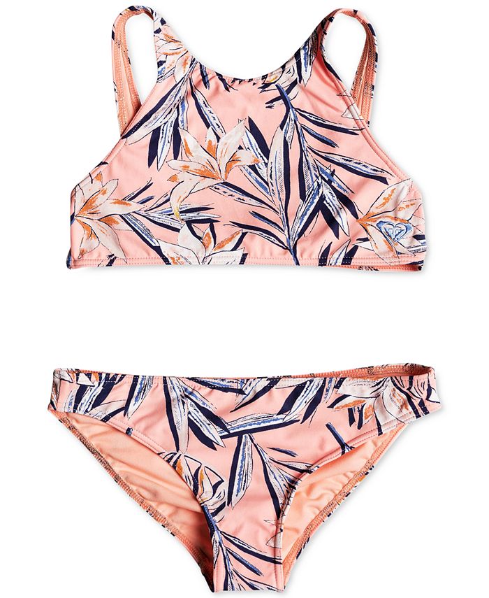 Roxy Big Girls Printed Two-Piece Swimsuit - Macy's