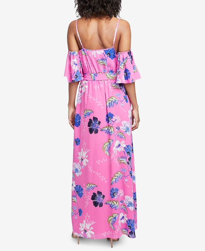 RACHEL Rachel Roy Printed Ruffled Cold-Shoulder Dress, Created for Macy's - Macy's