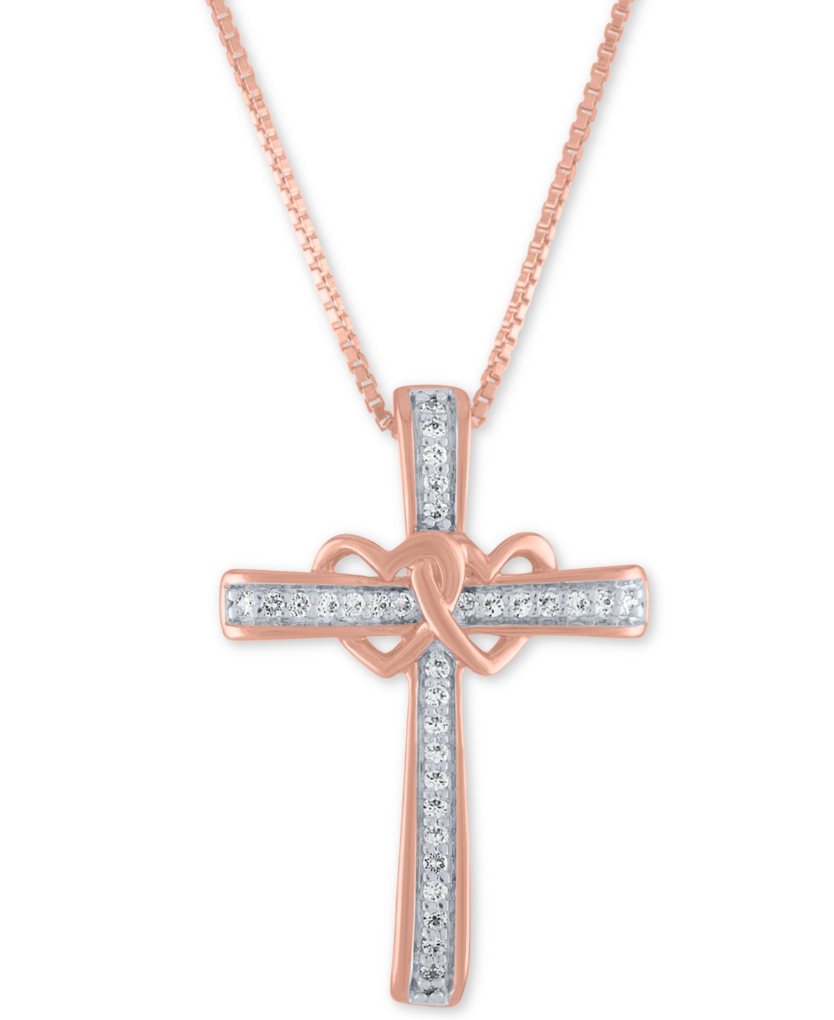 Click here for Diamond Heart and Cross 18 Pendant Necklace (1/10... prices