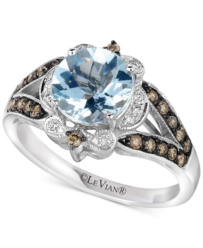 Le Vian Sea Blue Aquamarine® (1-1/5 ct. t.w.) & Diamond (1/3 ct. t.w ...