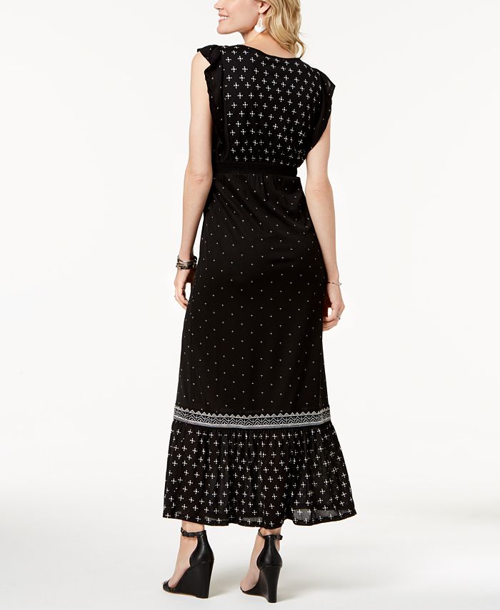 Style & Co Embroidered Printed Maxi Dress, Created for Macy's - Macy's