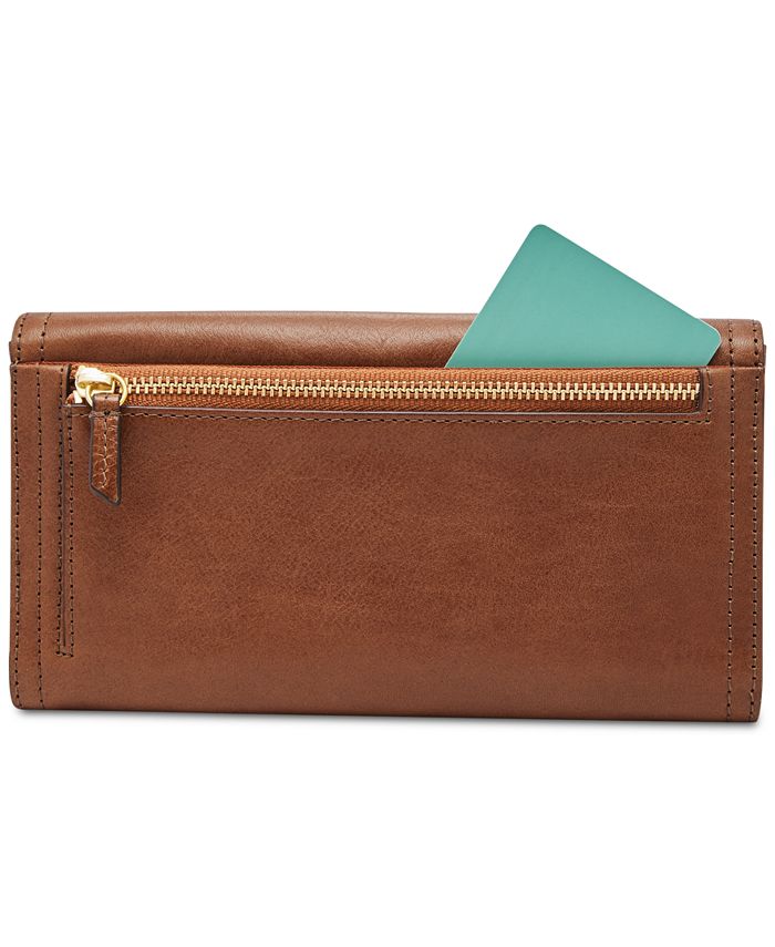 Fossil Logan Leather Flap Wallet - Macy's