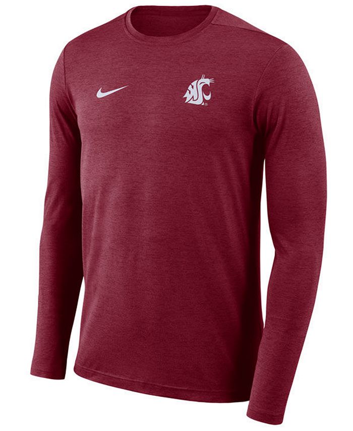 Nike Men's Washington State Cougars Long Sleeve Dri-Fit Coaches T-Shirt ...