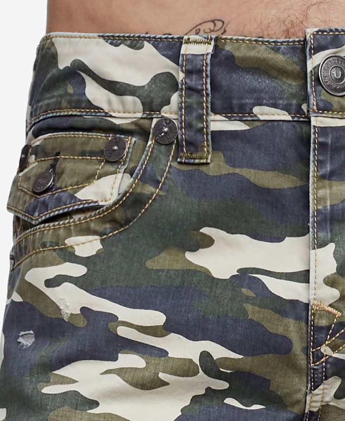 True Religion Men's Ricky Camo-Print Destroyed Shorts - Macy's